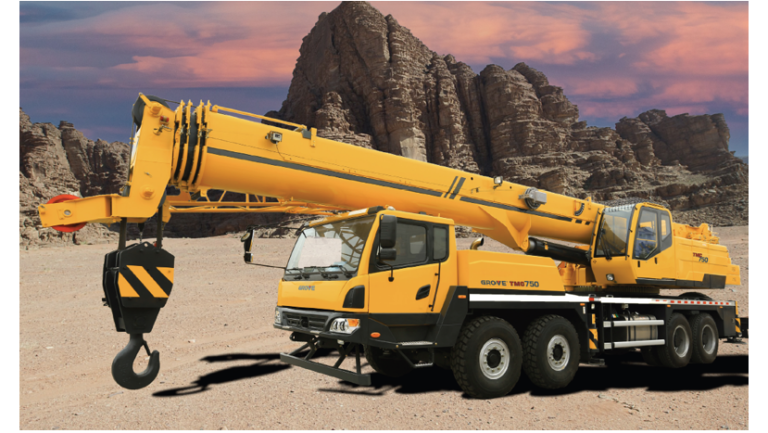 Grúa hidraúlica sobre camión TMC750 – Euromateriales